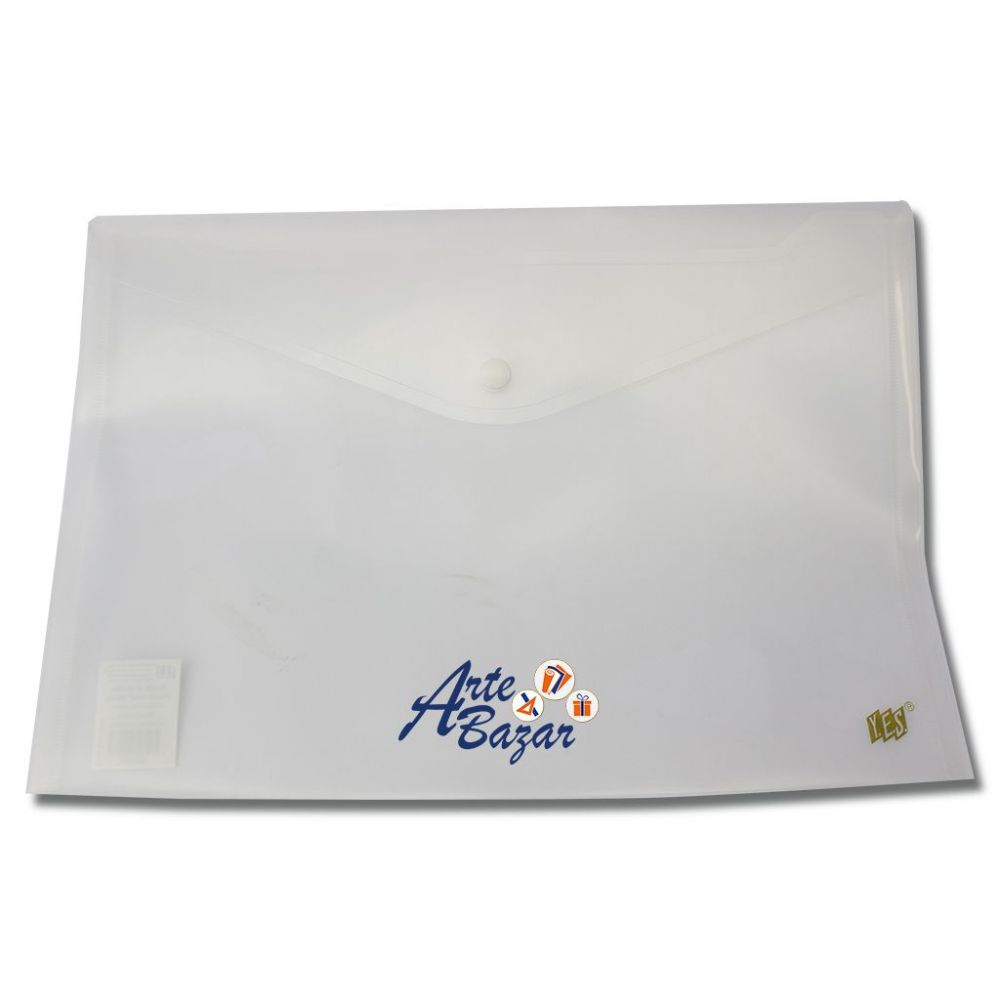 Pasta Envelope Plastico Transparente com Botão (Yes)