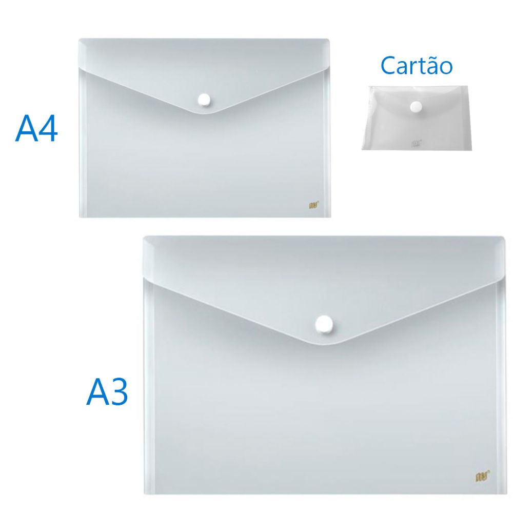 Pasta Envelope Plastico Transparente com Botão (Yes)