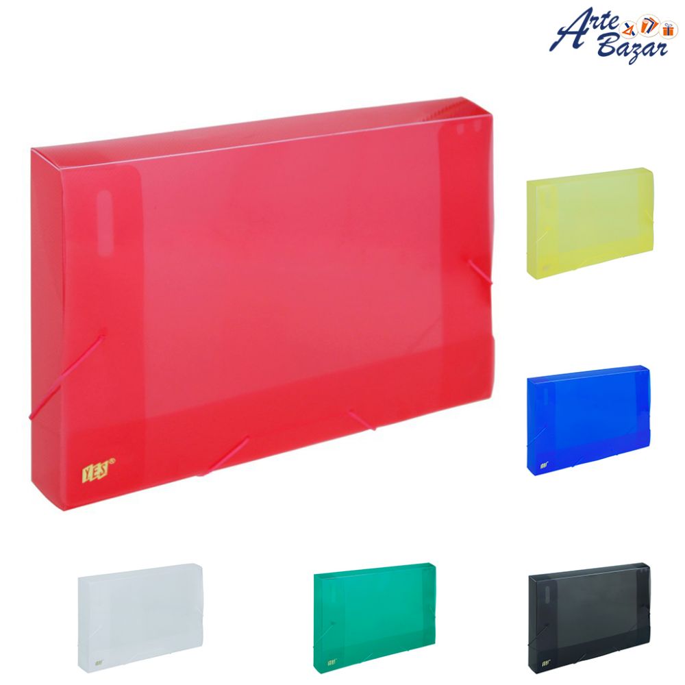 Pasta Plástica Ofício Transparente com Elástico Dorso 4cm (Yes)