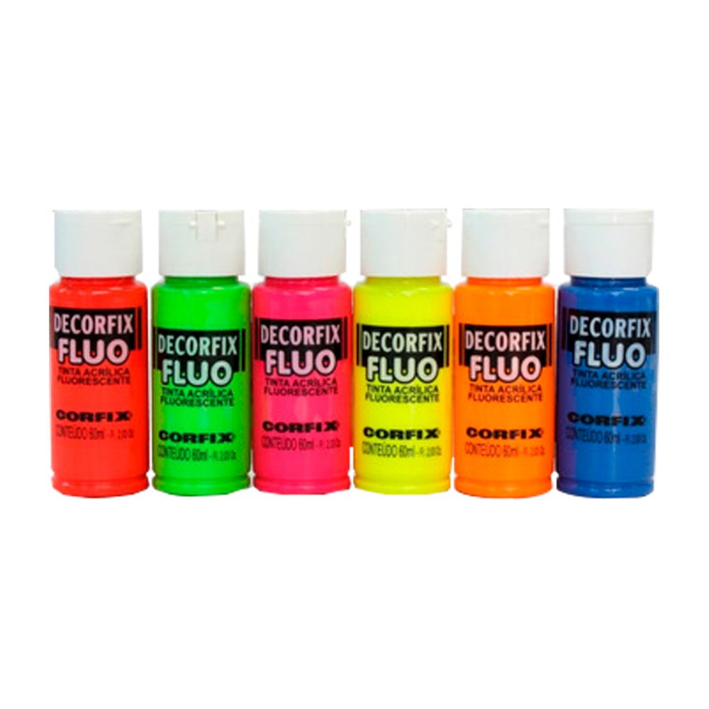 Tinta Acrílica Fluorescente Decorfix 60ml (Corfix)