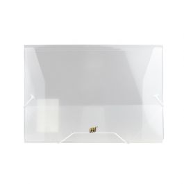 Pasta Plástica Ofício Transparente com Elástico Dorso Fino (Yes)
